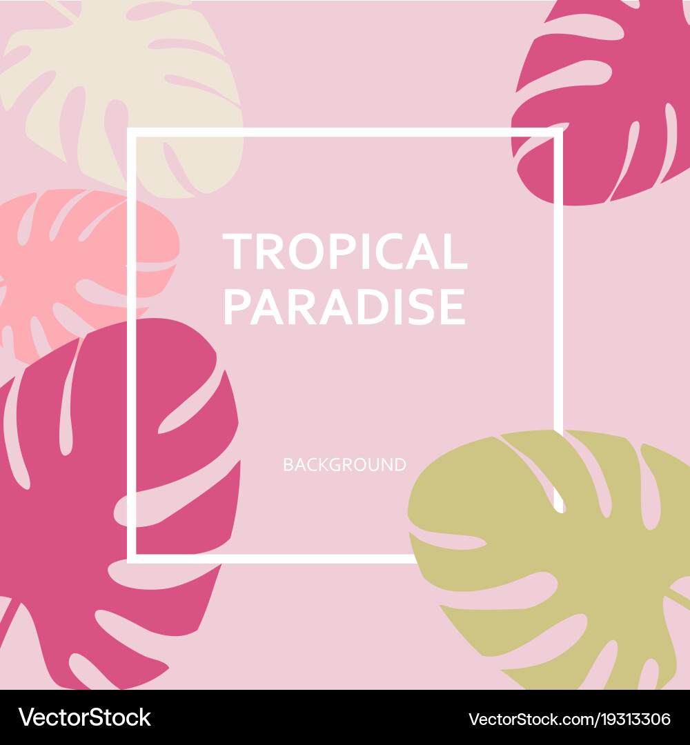 Tropical paradise paper labels on the background Vector Image