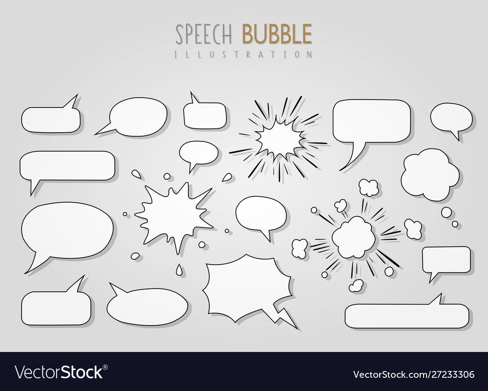 White bubble speech set Royalty Free Vector Image