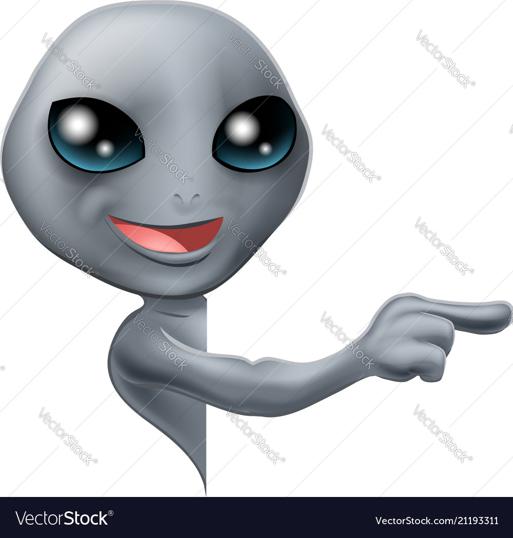 Alien pointing Royalty Free Vector Image - VectorStock