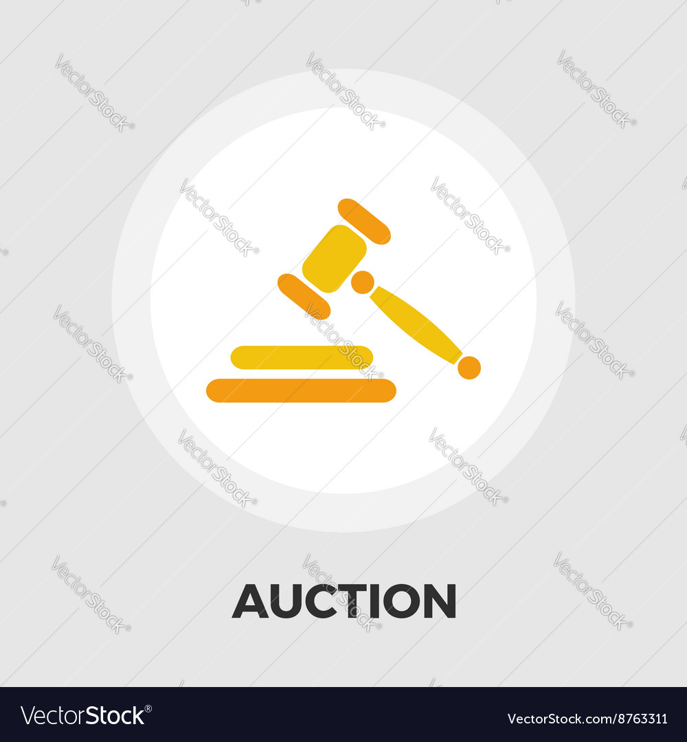 Auction flat icon Royalty Free Vector Image - VectorStock