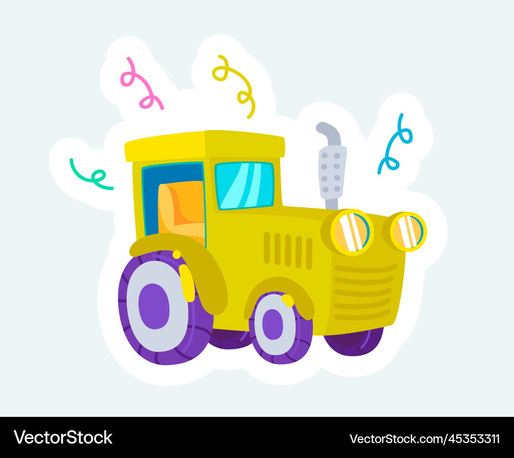 Cute tractor for agricultural work transport Vector Image