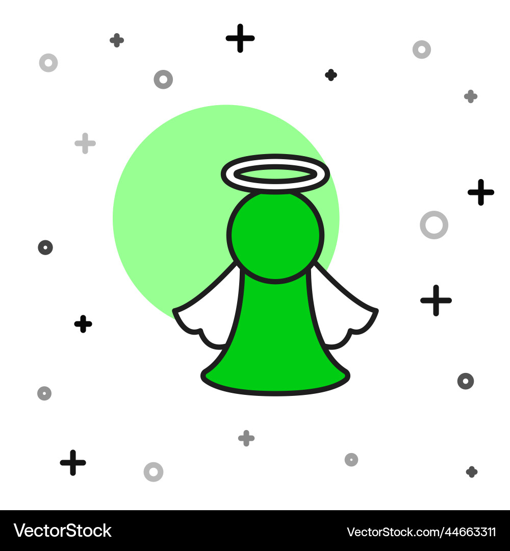 Filled outline angel icon isolated on white Vector Image