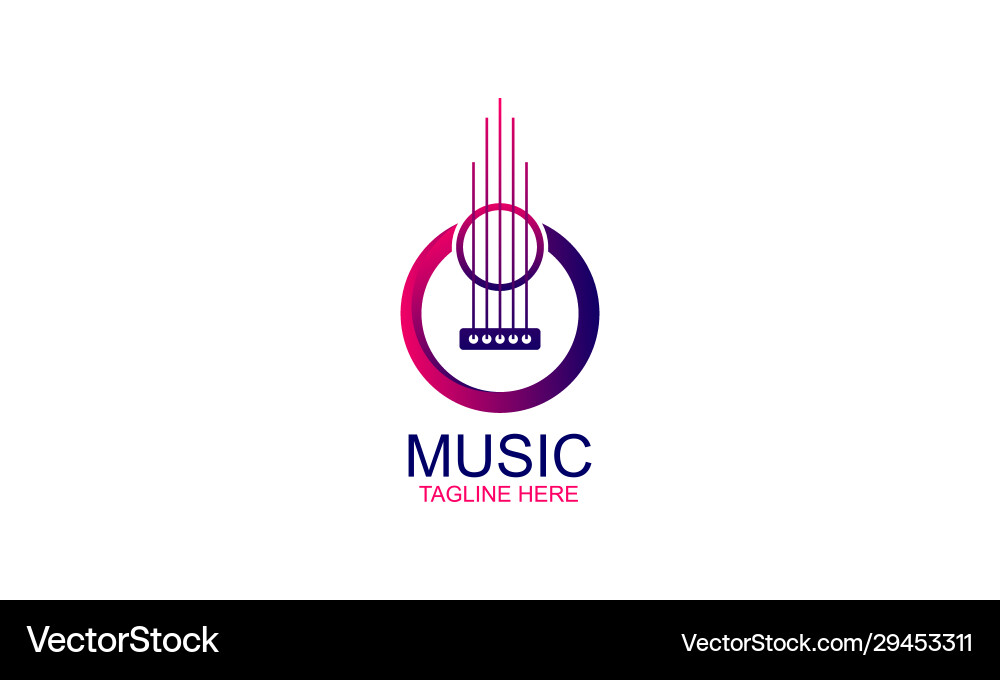 Music industry logo design Royalty Free Vector Image