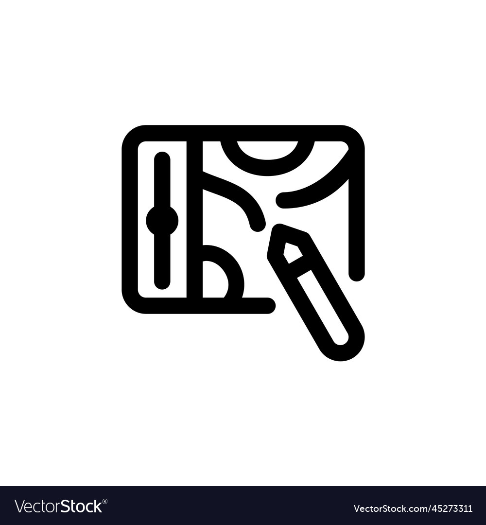 Pen Display Icon Computer Component Outline Vector Image