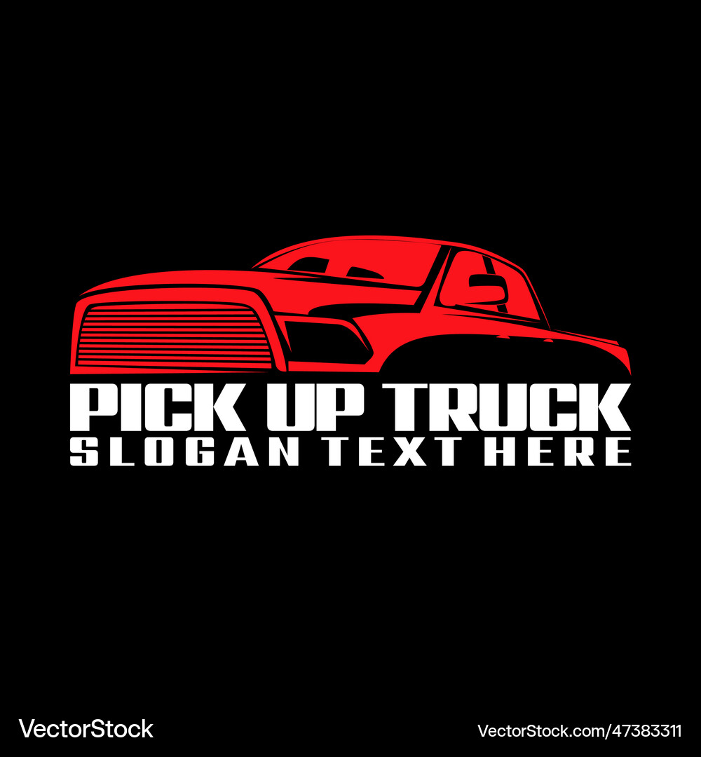 Pick up truck logo design Royalty Free Vector Image