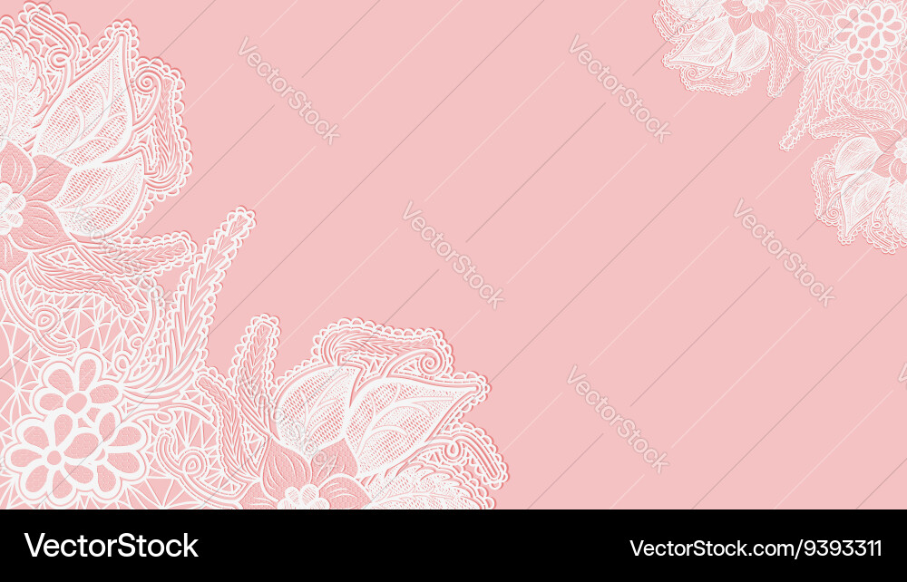 Pink lace background Template greeting card or Vector Image
