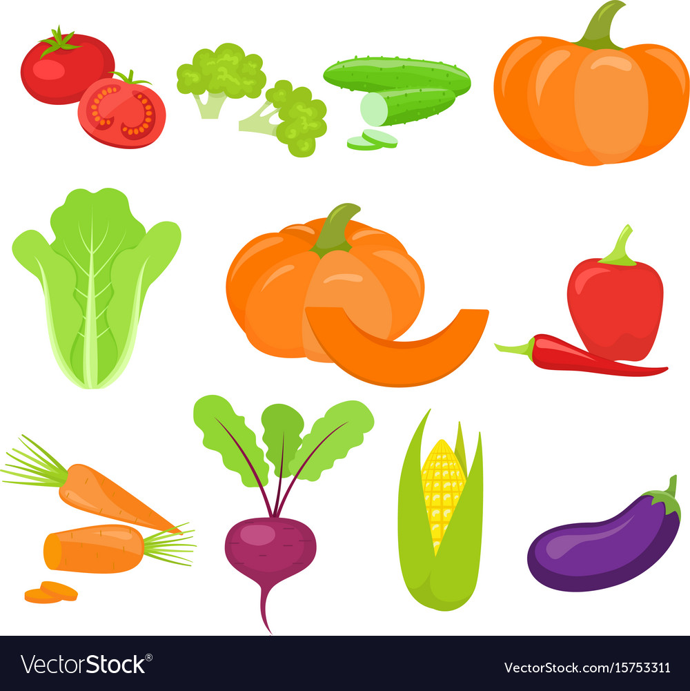 Set of vegetables Royalty Free Vector Image - VectorStock