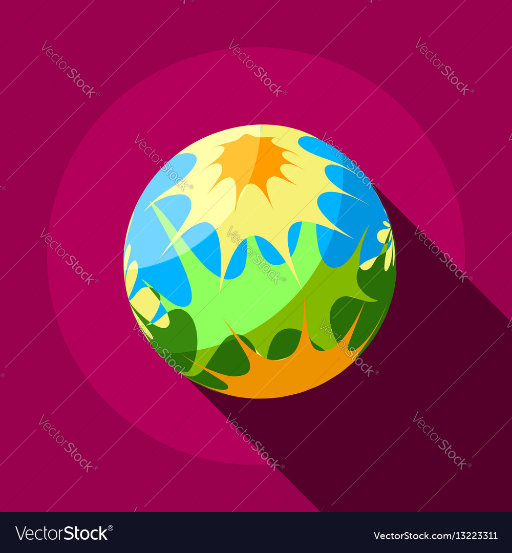 Splash planet icon flat style Royalty Free Vector Image