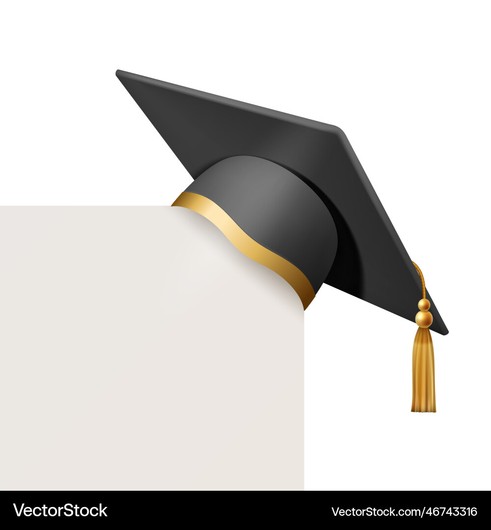 3d realistic graduate college high school Vector Image