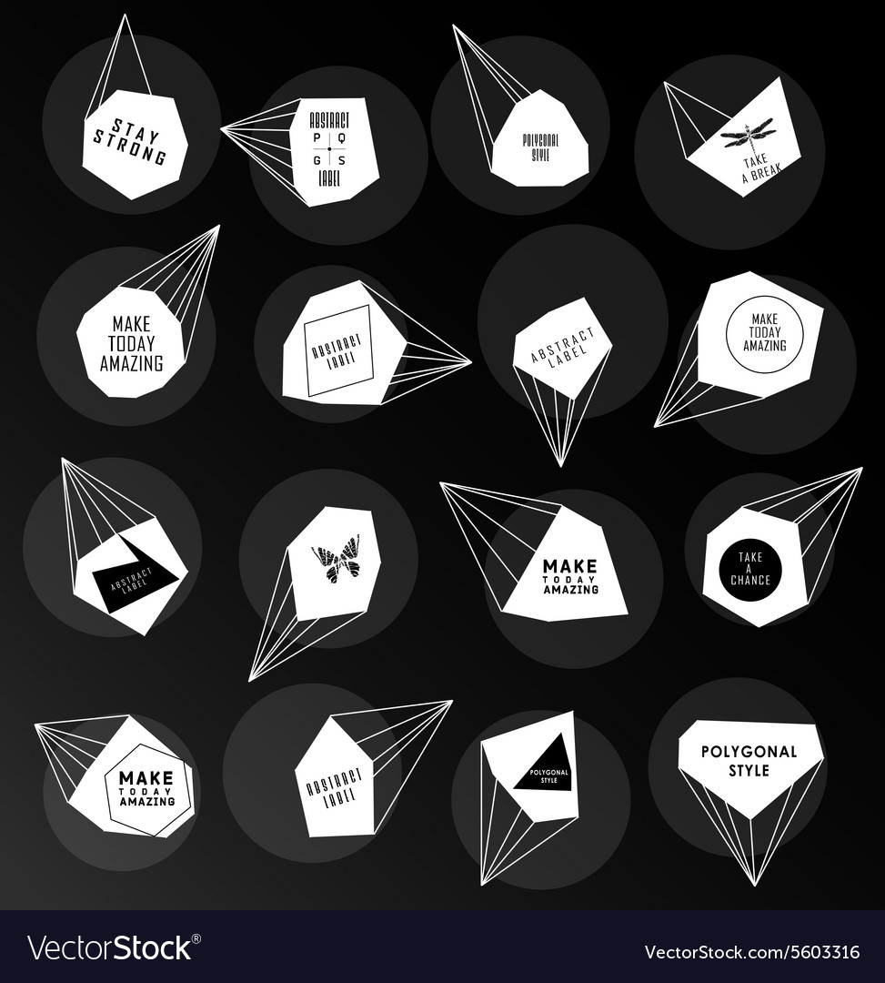 Abstract polygonal label design elements Vector Image