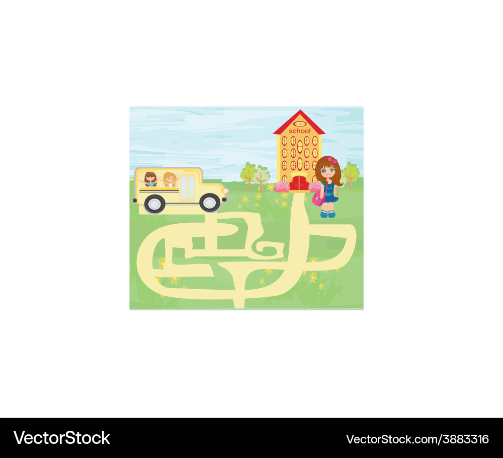 Back to school - maze Royalty Free Vector Image