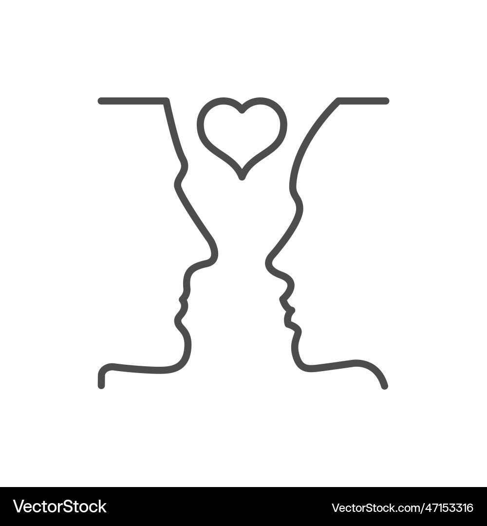 Couple in love line icon Royalty Free Vector Image