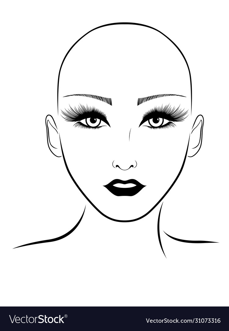 Face Attractive Hairless Woman Royalty Free Vector Image