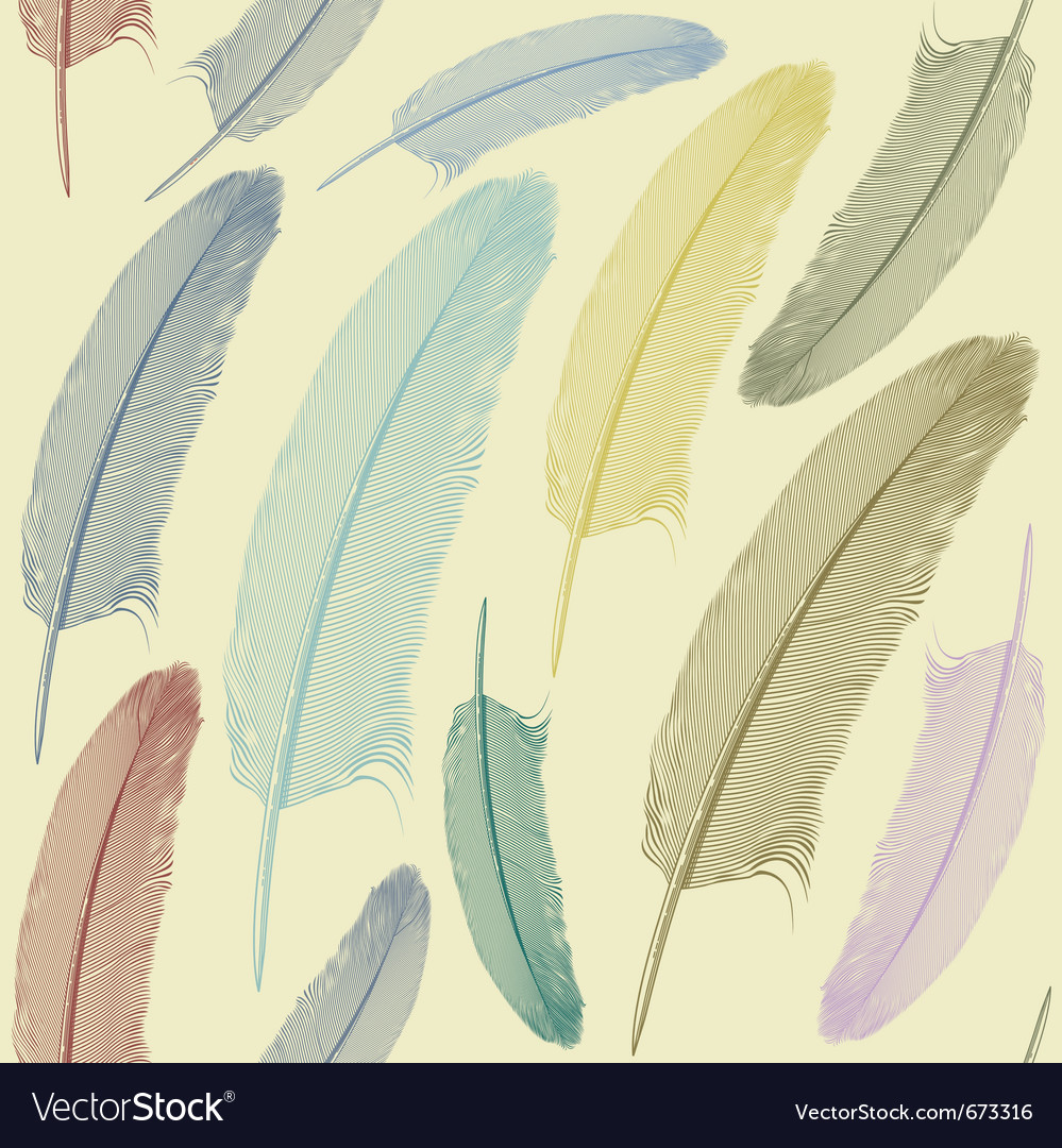Feathers seamless pattern Royalty Free Vector Image