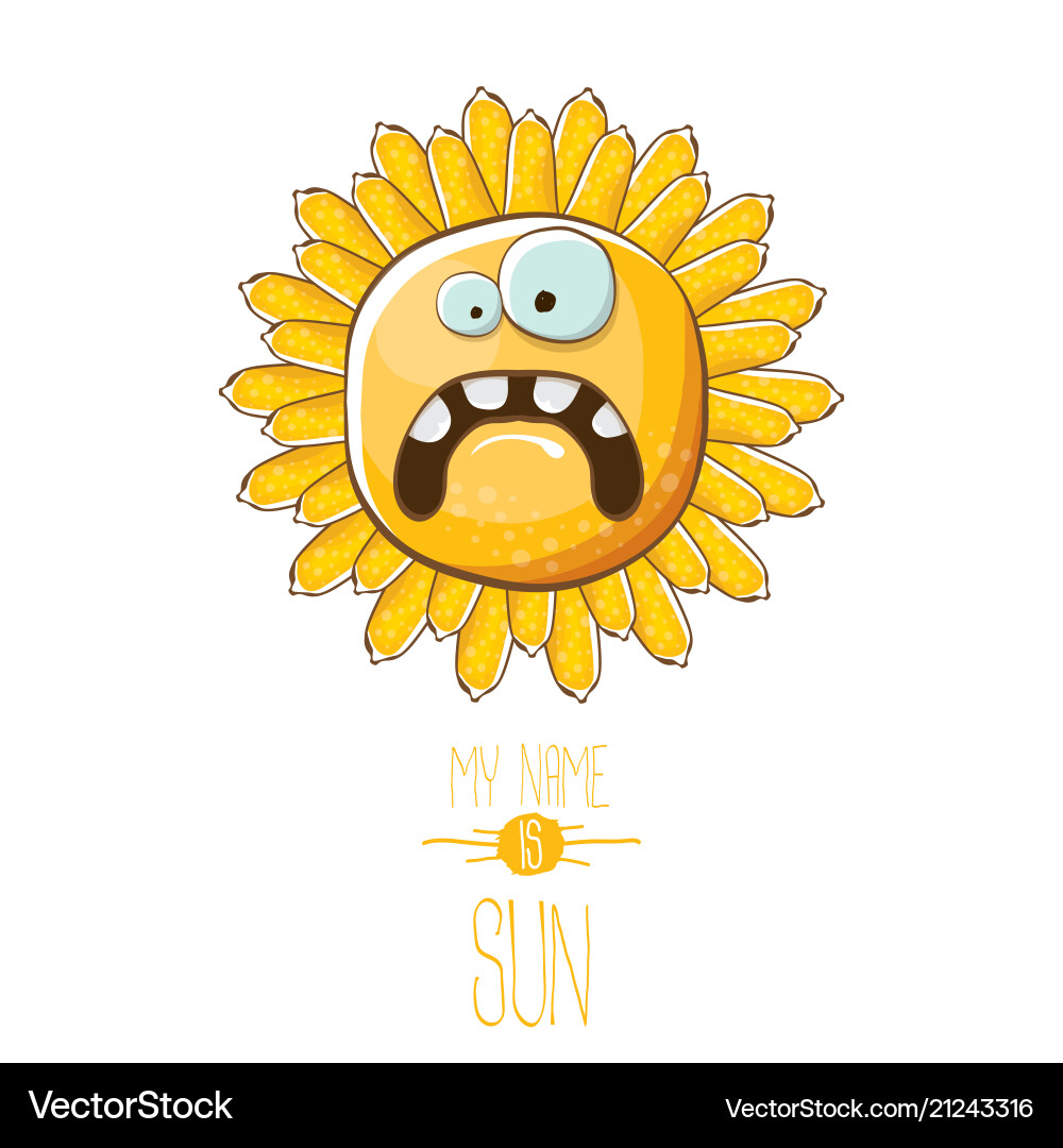 Funky cartoon style summer sun character Vector Image