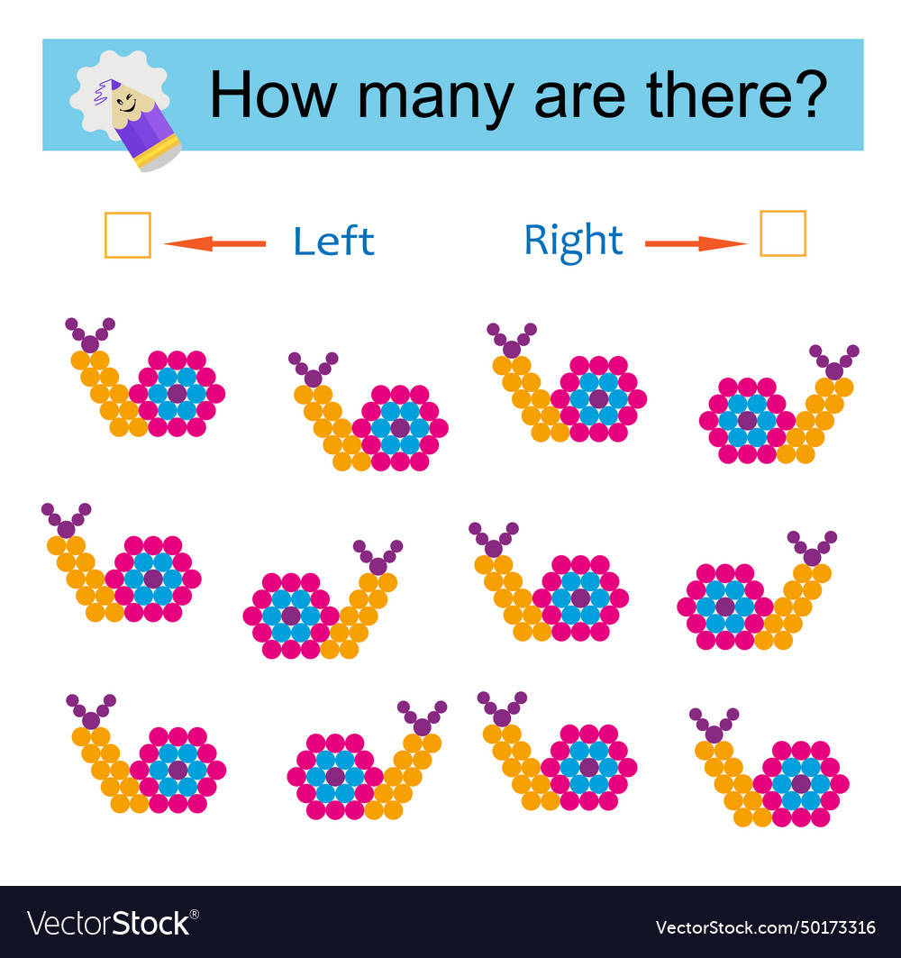 Math activity for kids developing numeracy Vector Image