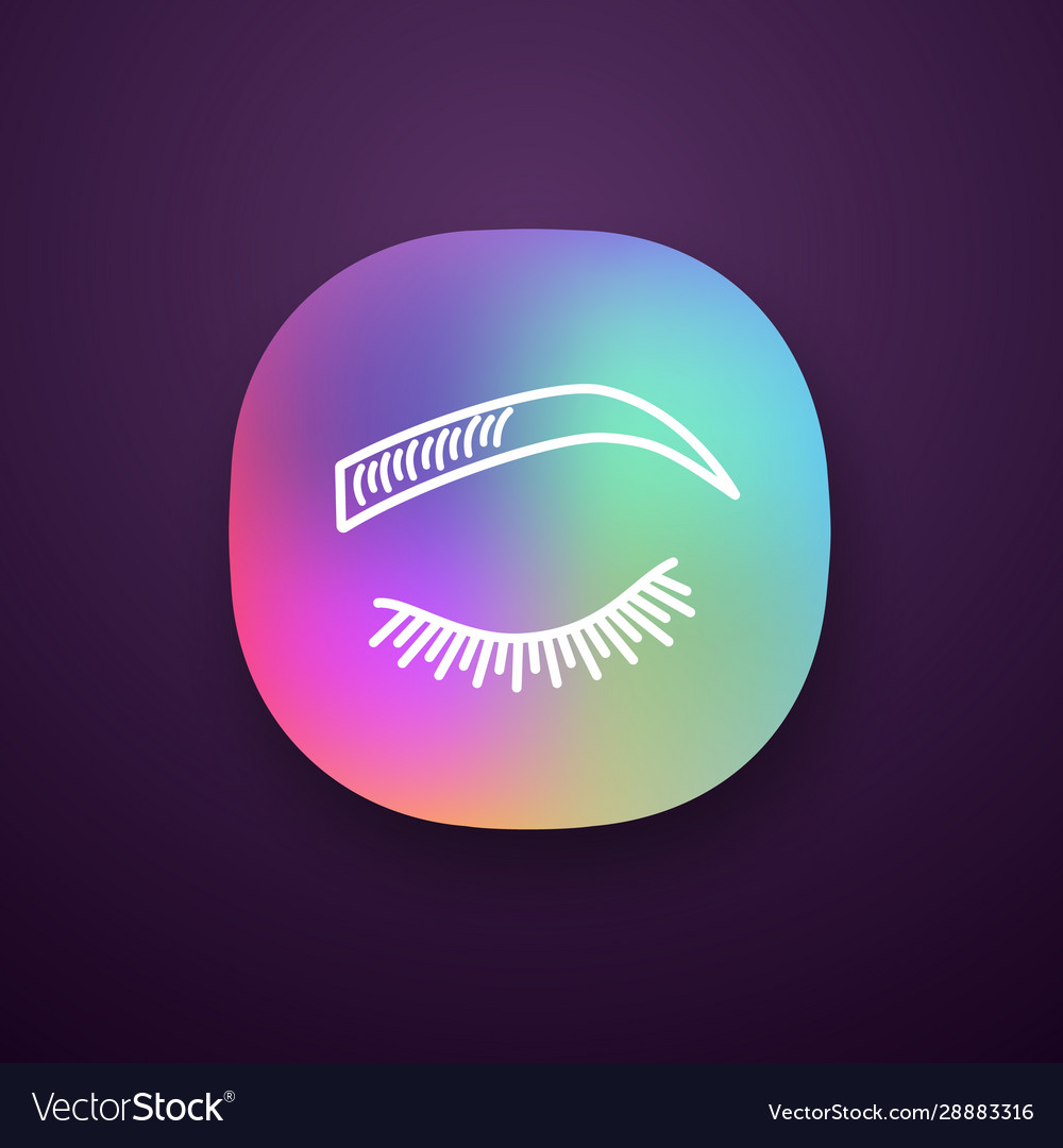 Microblading eyebrows app icon Royalty Free Vector Image