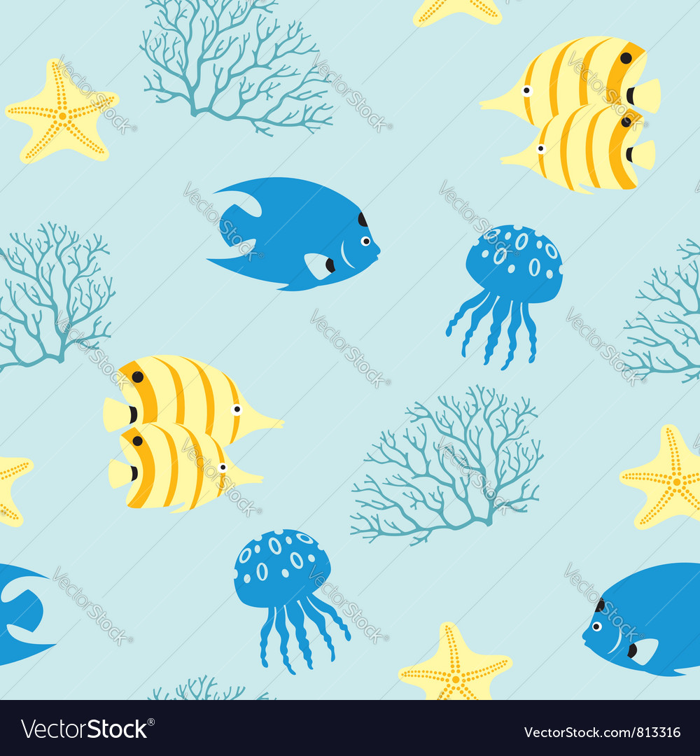 Sea pattern Royalty Free Vector Image - VectorStock