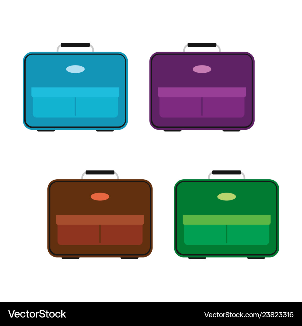 Set of four multicolored bag on white background Vector Image