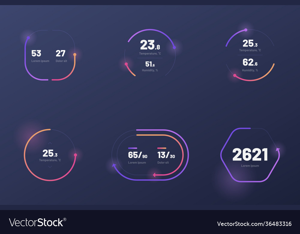 Set With Collection Indicator Template Royalty Free Vector