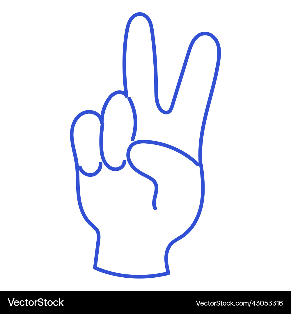 Stroke v sign hand Royalty Free Vector Image - VectorStock
