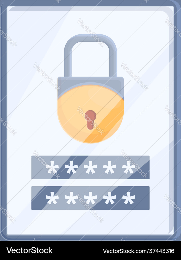 Tablet password protection icon cartoon style Vector Image