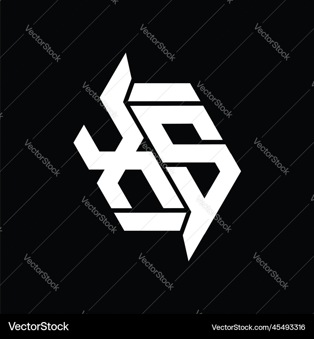 Xs logo monogram hexagon abstract shape images Vector Image