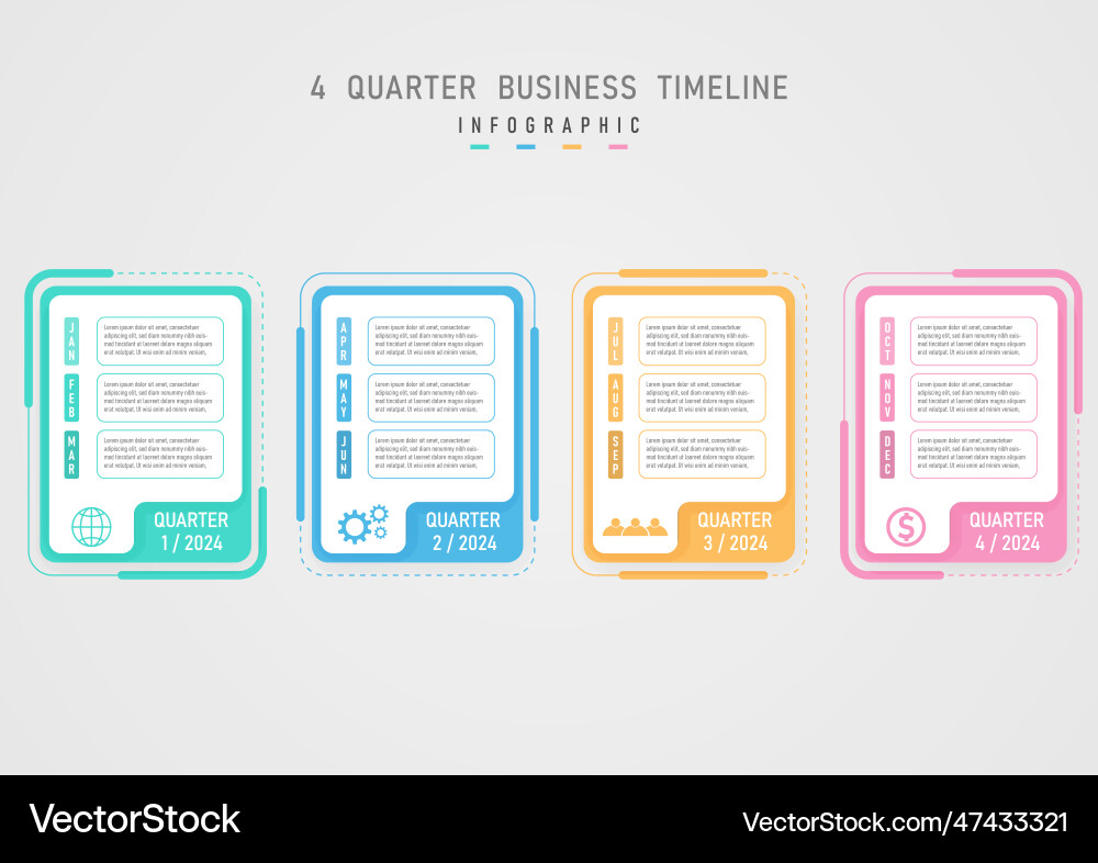 4 quarter business timeline 008 Royalty Free Vector Image