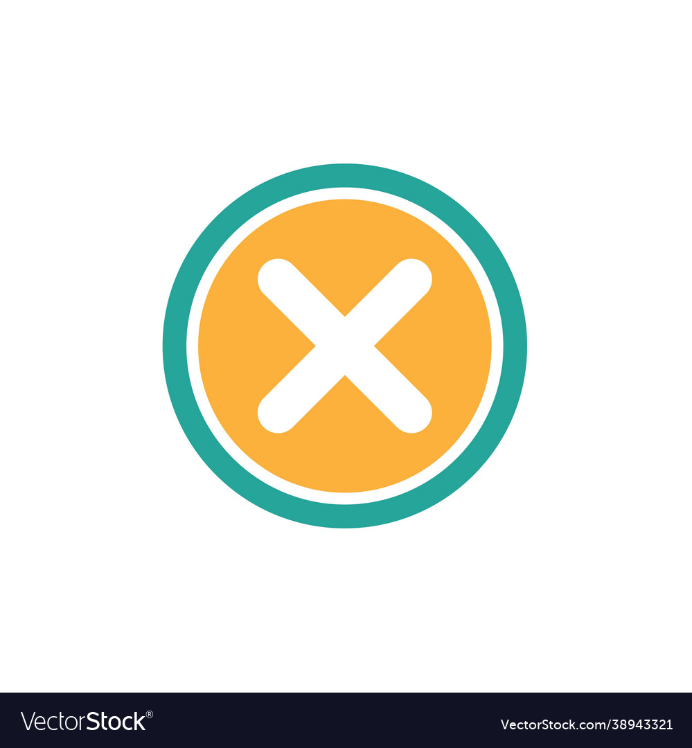 Blue cross in circle delete button warning Vector Image