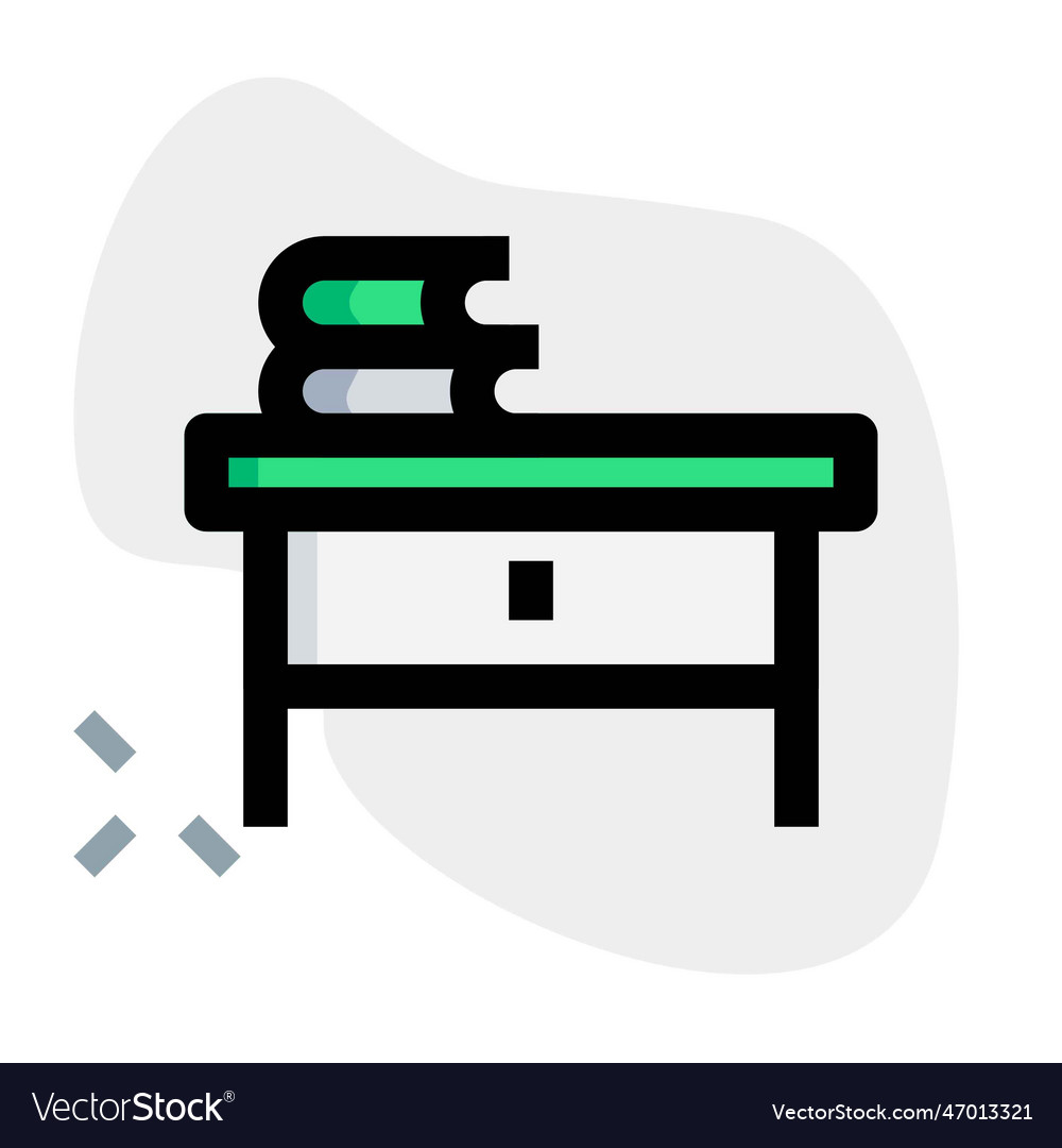 Bureau table placed in library for study Vector Image