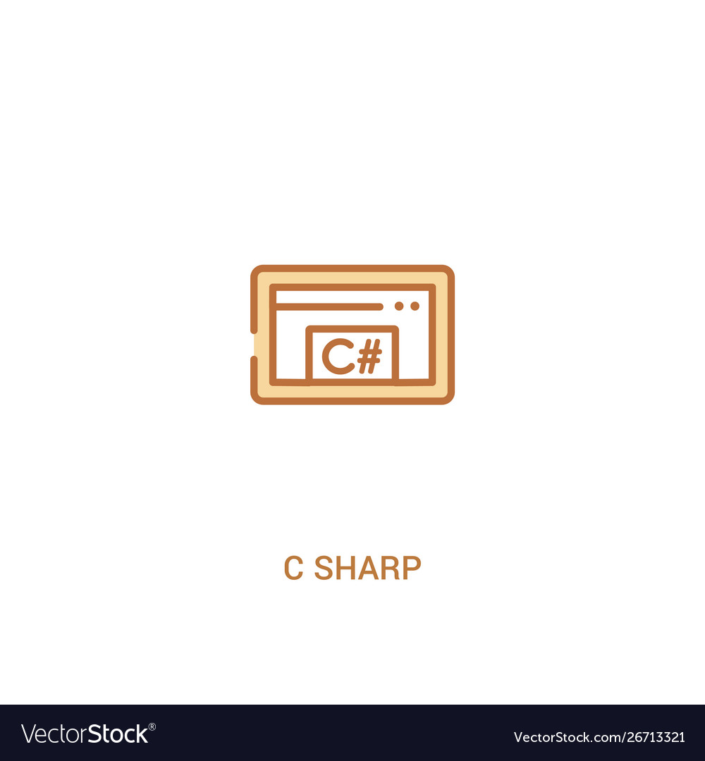 C sharp concept 2 colored icon simple line Vector Image
