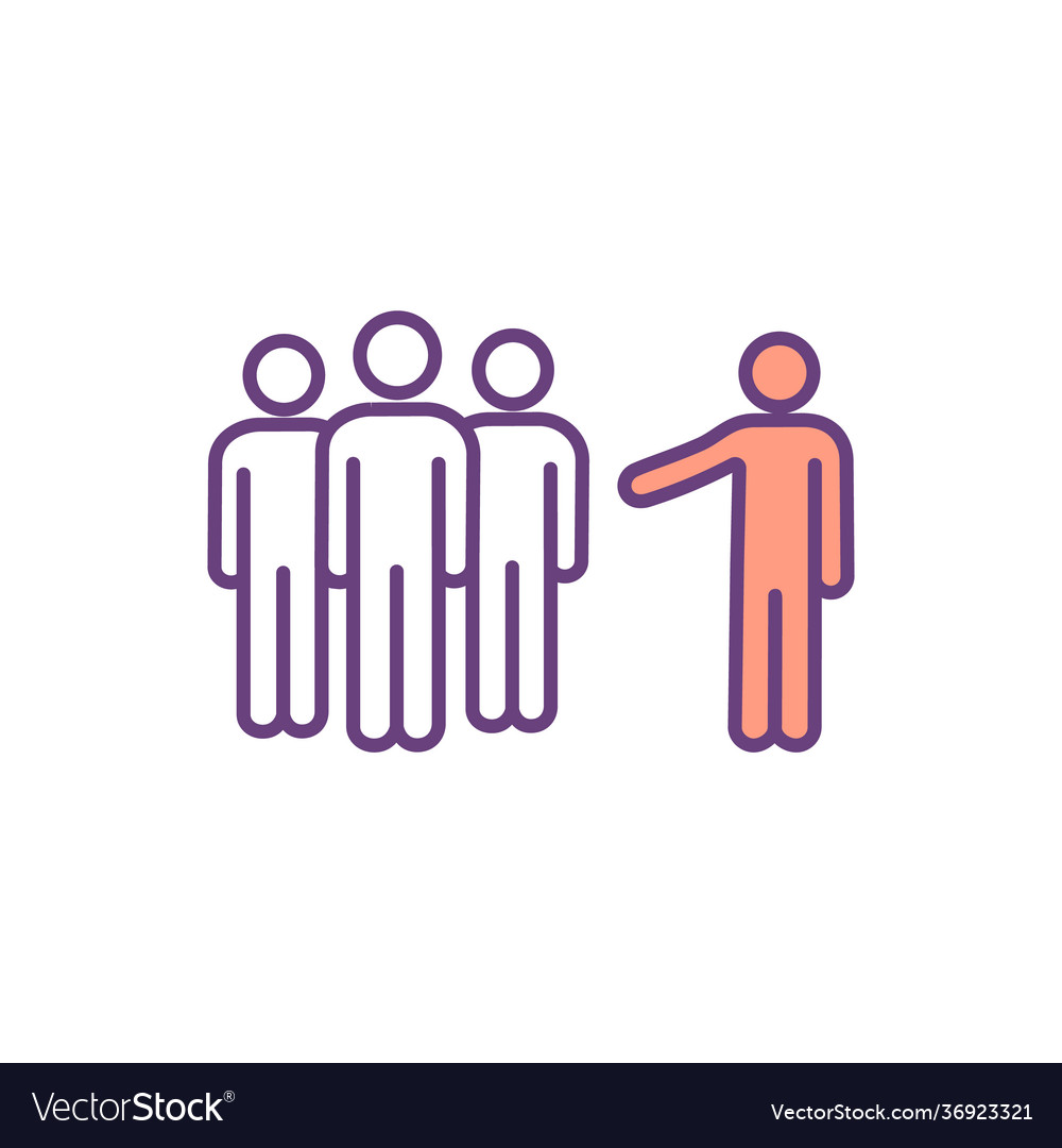 Challenging stereotypical thinking rgb color icon Vector Image Challenging stereotypical thinking rgb color icon Vector Image