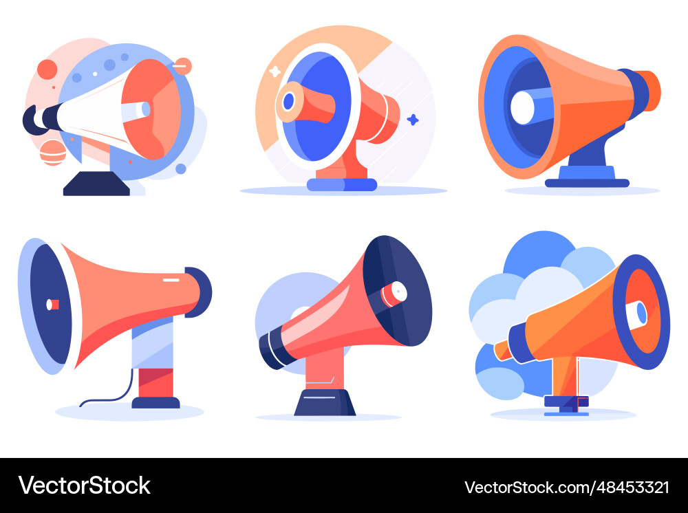 Colorful megaphone for advertising in ux ui flat Vector Image