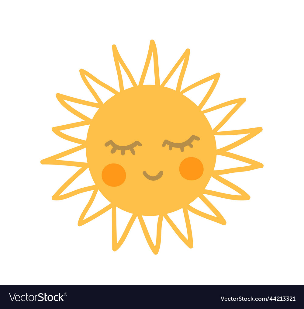 Cute sun icon Royalty Free Vector Image - VectorStock
