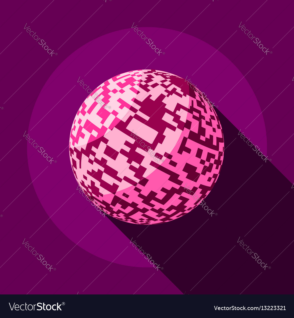 Dead planet icon flat style Royalty Free Vector Image