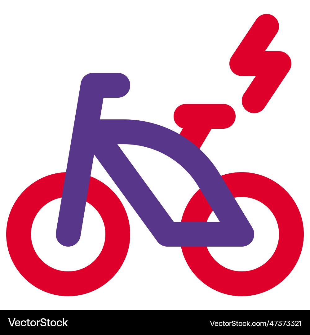 E-bike operated by rechargeable batteries Vector Image