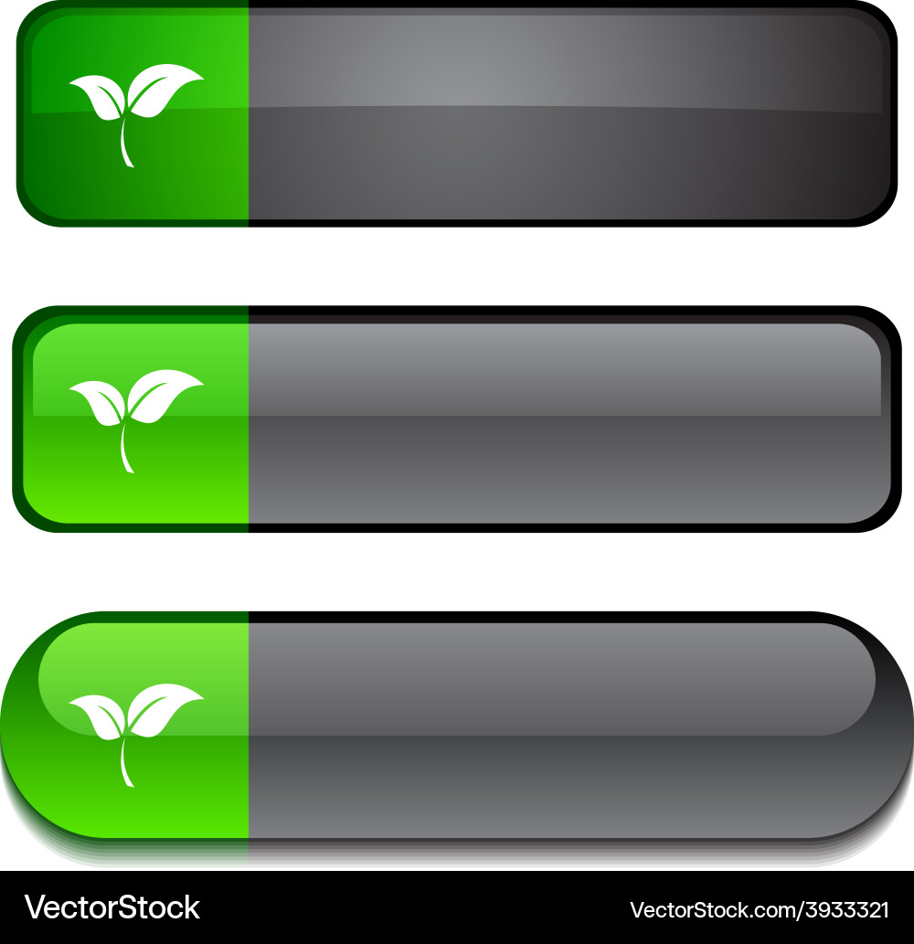Ecology button set Royalty Free Vector Image - VectorStock