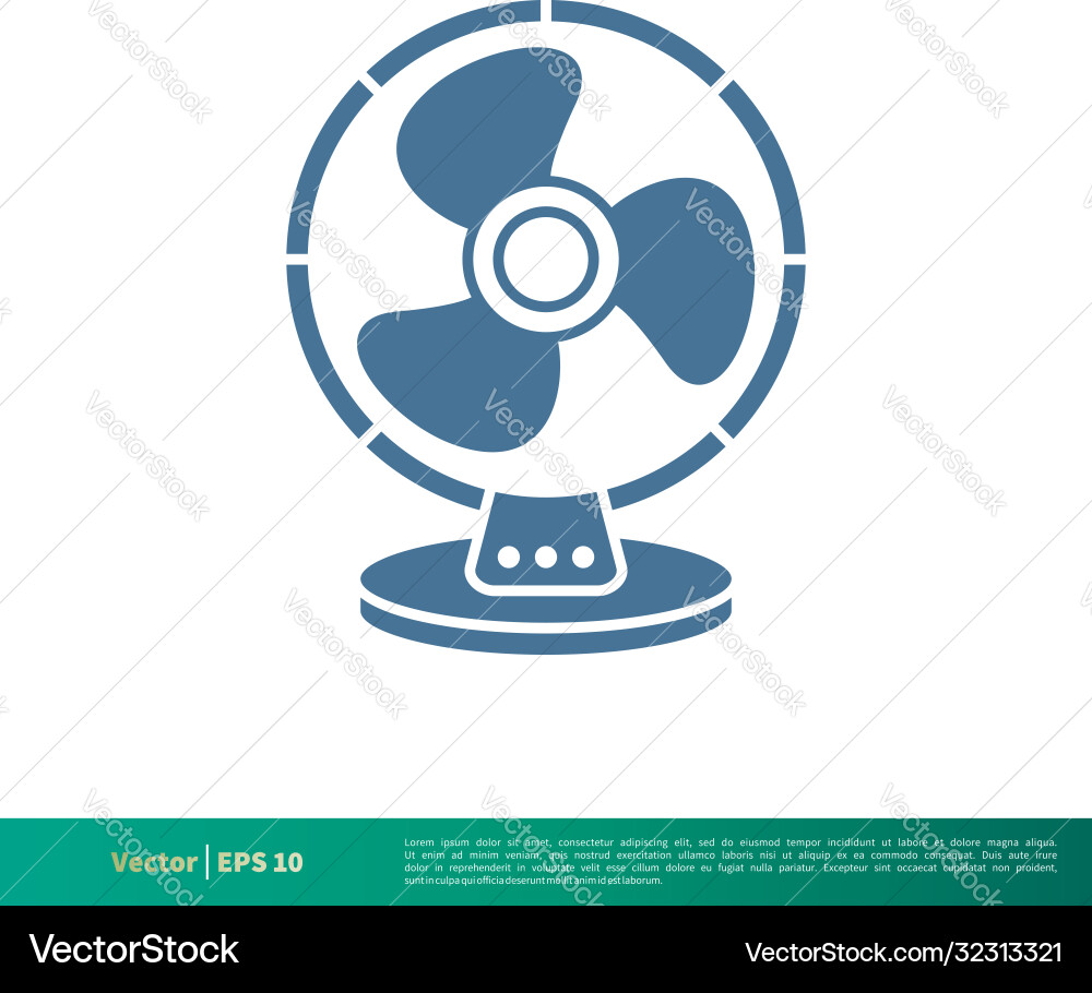 Fan icon logo template design eps 10 Royalty Free Vector