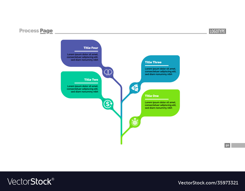 Four leaves tree metaphor process chart template Vector Image Four leaves tree metaphor process chart template Vector Image