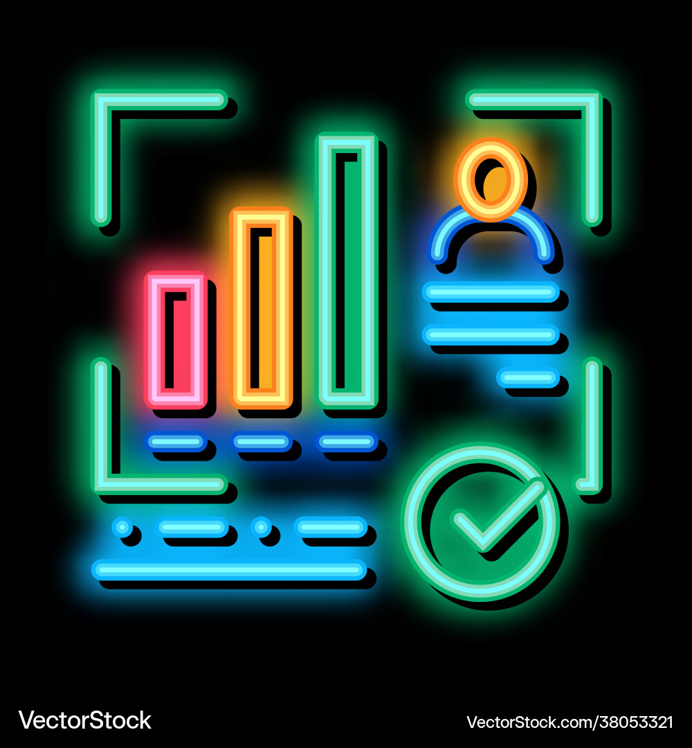 Good working employee card neon glow icon Vector Image