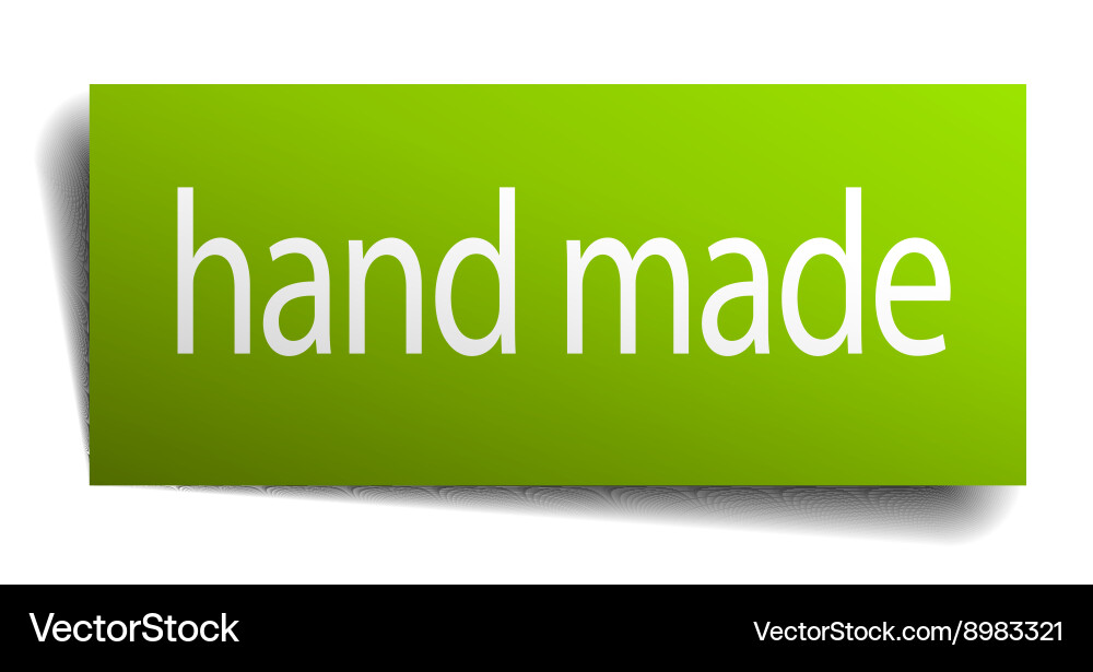 Hand made green paper sign isolated on white Vector Image