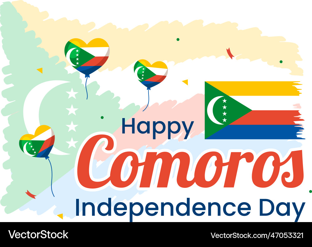 Happy comoros independence day with comorian Vector Image