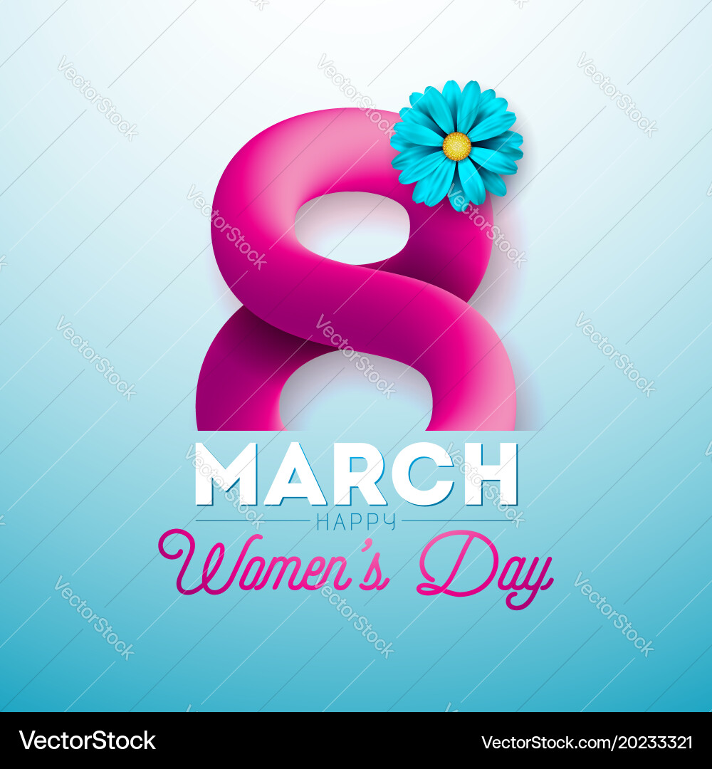 Happy womens day greeting card design Royalty Free Vector