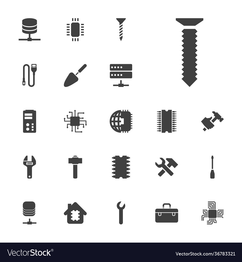 Hardware icons Royalty Free Vector Image - VectorStock