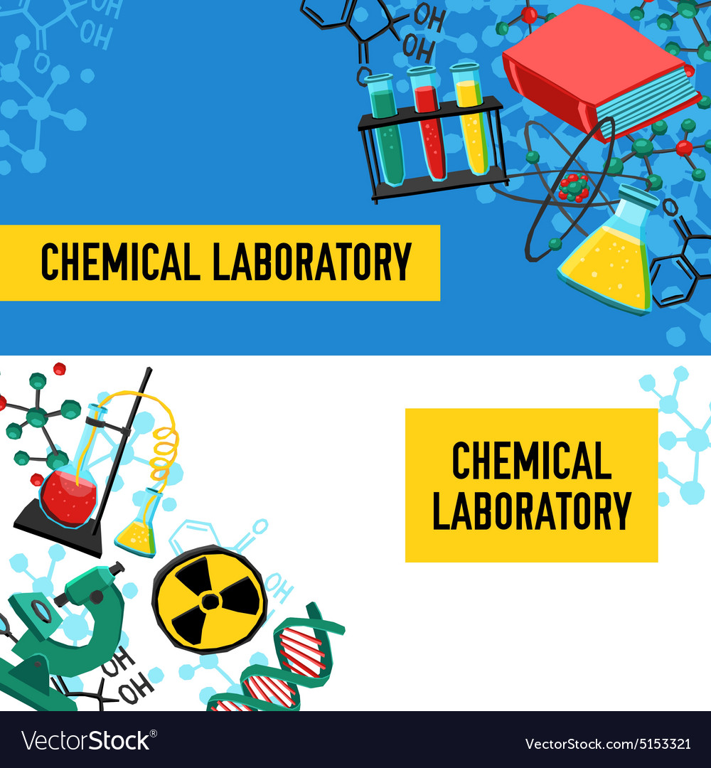Laboratory banners set Royalty Free Vector Image