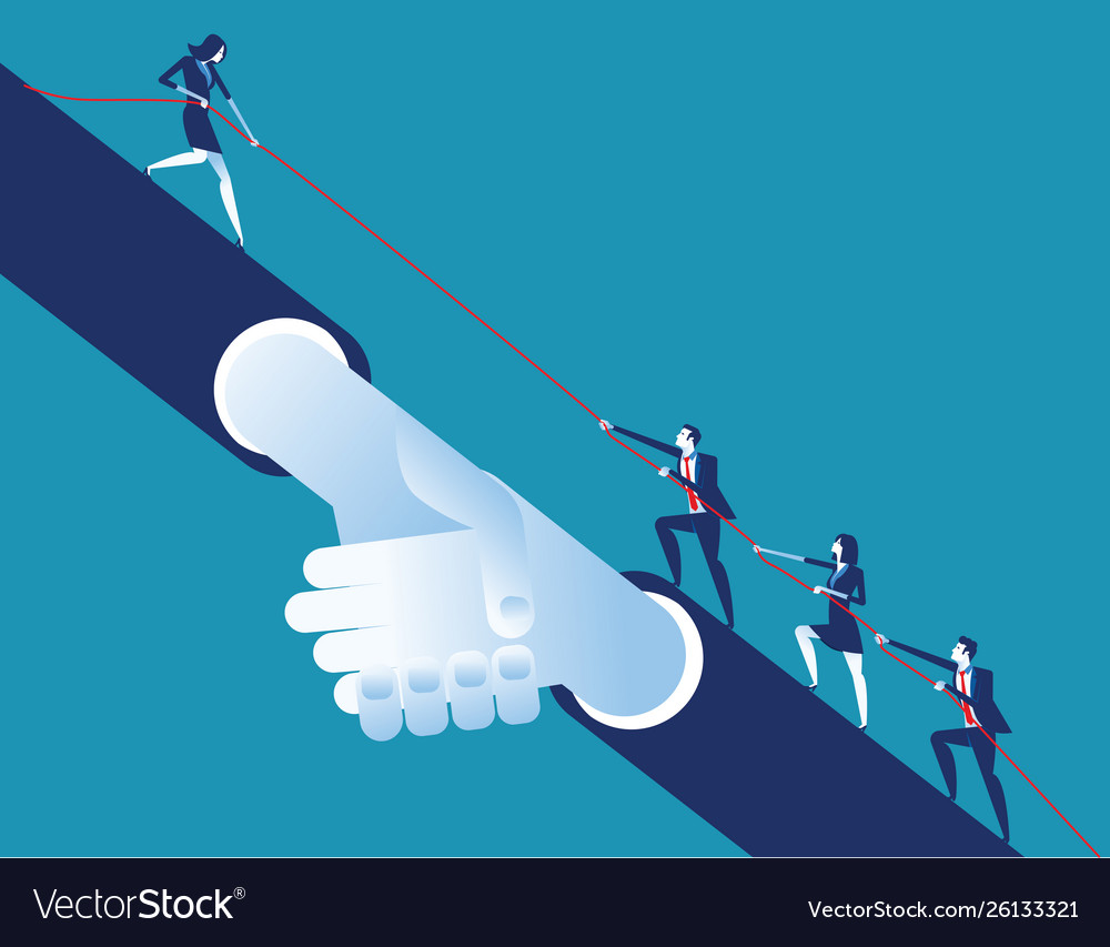 Leader helping business team concept business Vector Image Leader helping business team concept business Vector Image