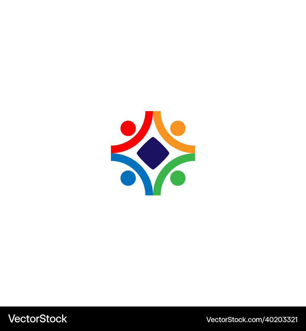 Logo or symbol or icon of teamwork Royalty Free Vector Image