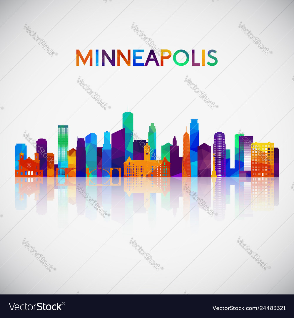 Minneapolis skyline silhouette in colorful Vector Image Minneapolis skyline silhouette in colorful Vector Image