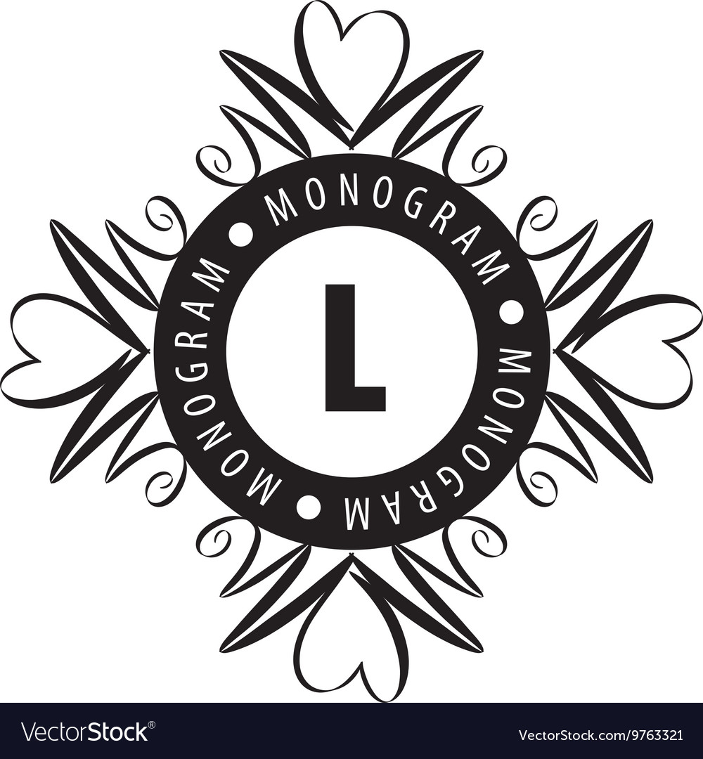 Monogram in frame Royalty Free Vector Image - VectorStock
