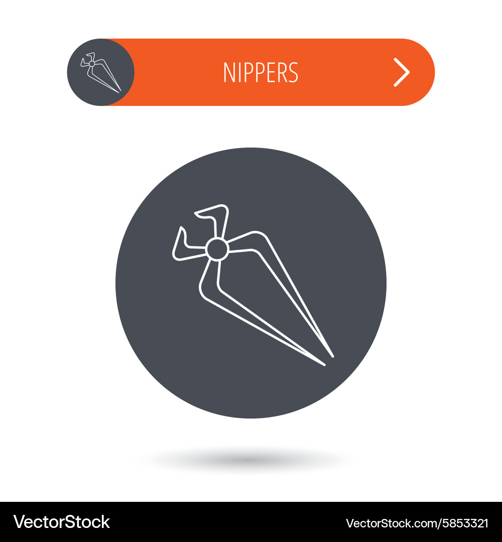Nippers icon repairing service tool sign Vector Image
